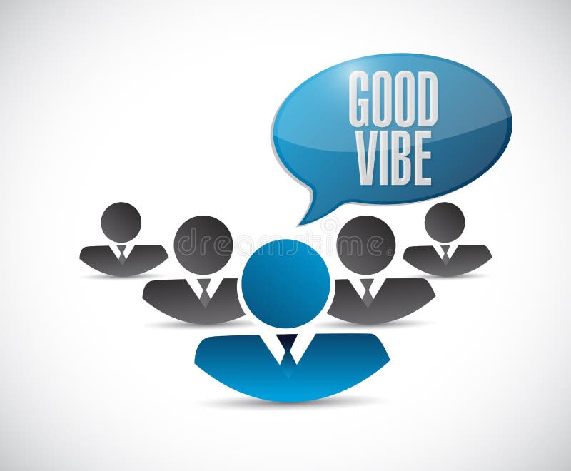 Good Vibes Teamwork Sign Concept Stock Illustration - Illustration of ...