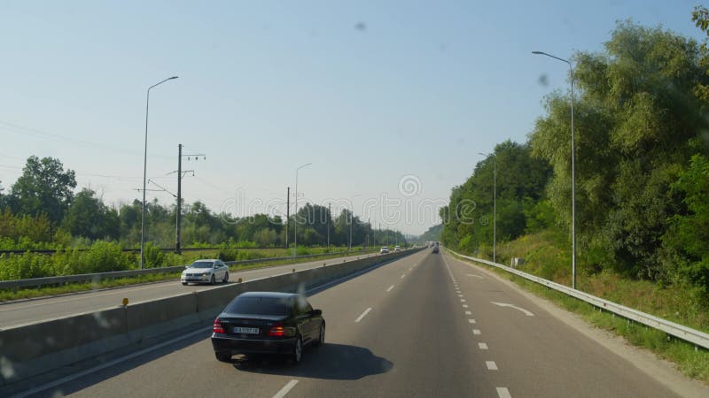A Good View of the Autobahn Opens from the Front Window of the Truck ...