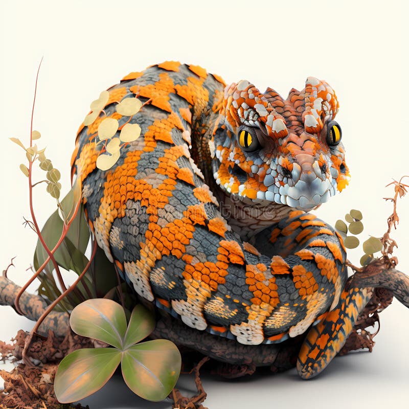 Good View Bush Viper Illustration. Generative AI Stock Illustration ...