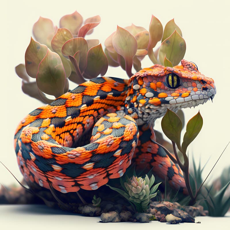 Good View Bush Viper Illustration. Generative AI Stock Illustration ...