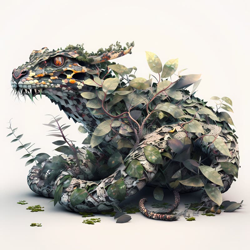 Good View Bush Viper Illustration. Generative AI Stock Illustration ...