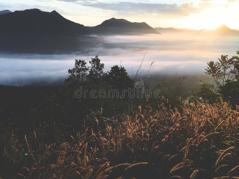 Good view Good sunrise stock image. Image of landscape - 89736797