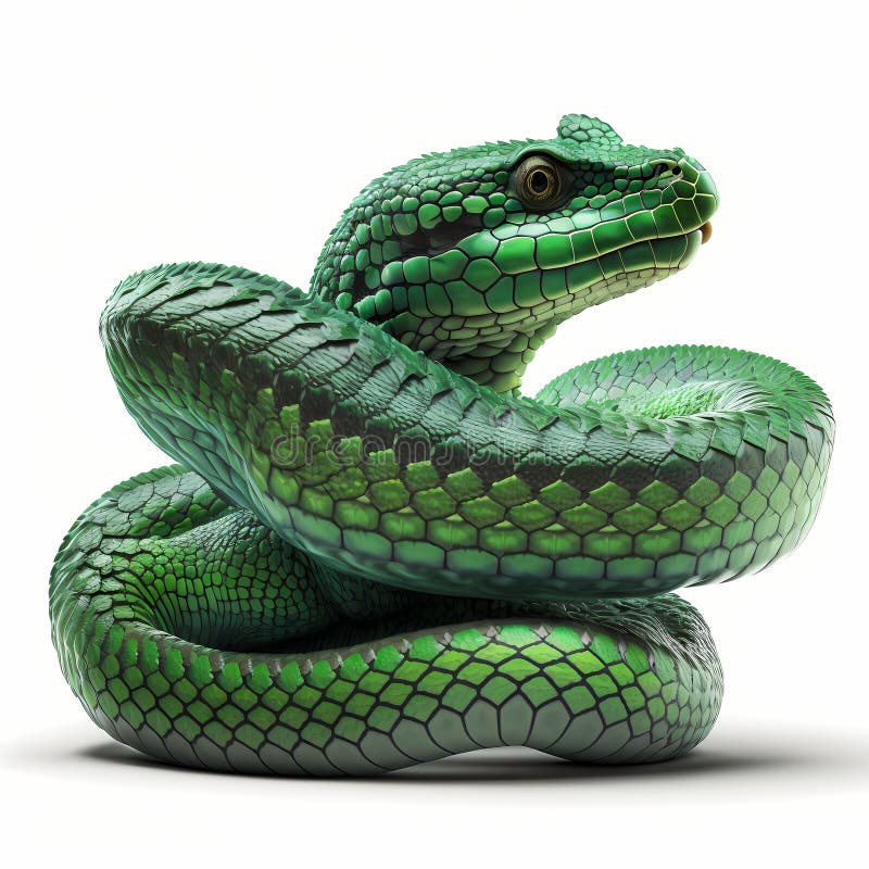 Good View Green Snake Illustration. Generative AI Stock Illustration ...