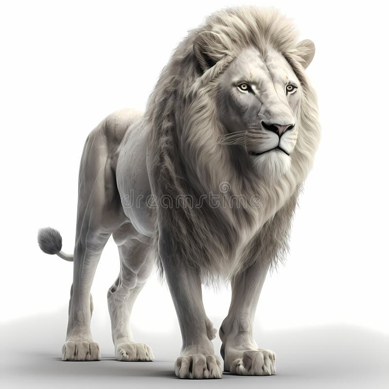 Good View White Lion Illustration. Generative AI Stock Illustration ...