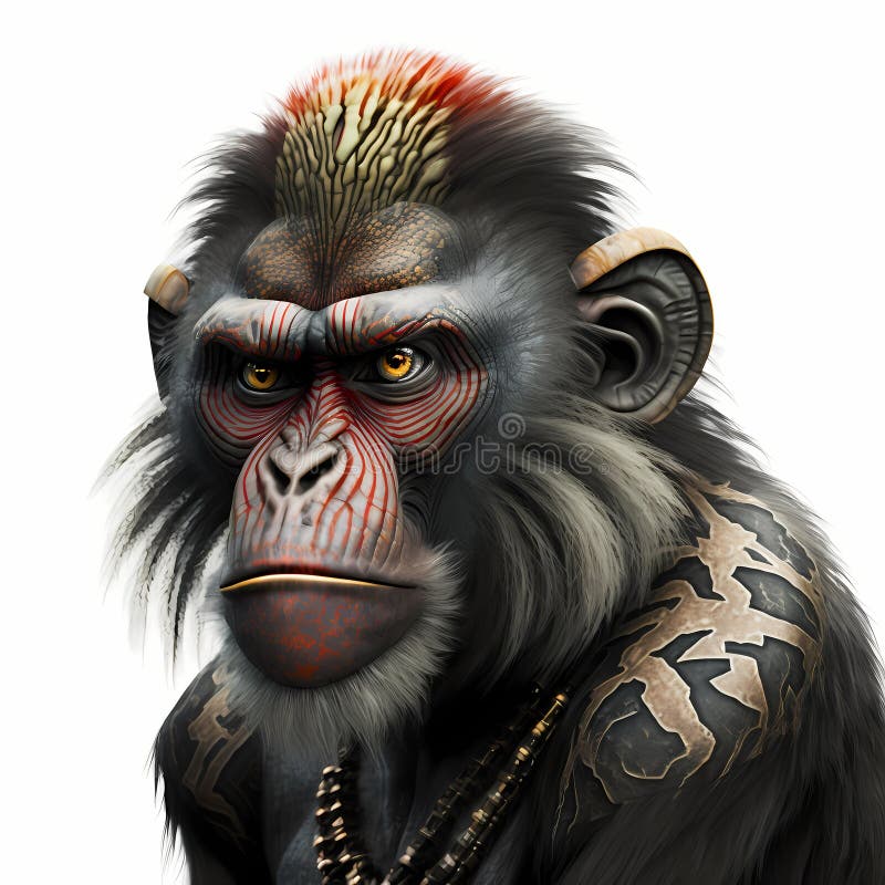 Good View Mandril Illustration. Generative AI Stock Illustration ...