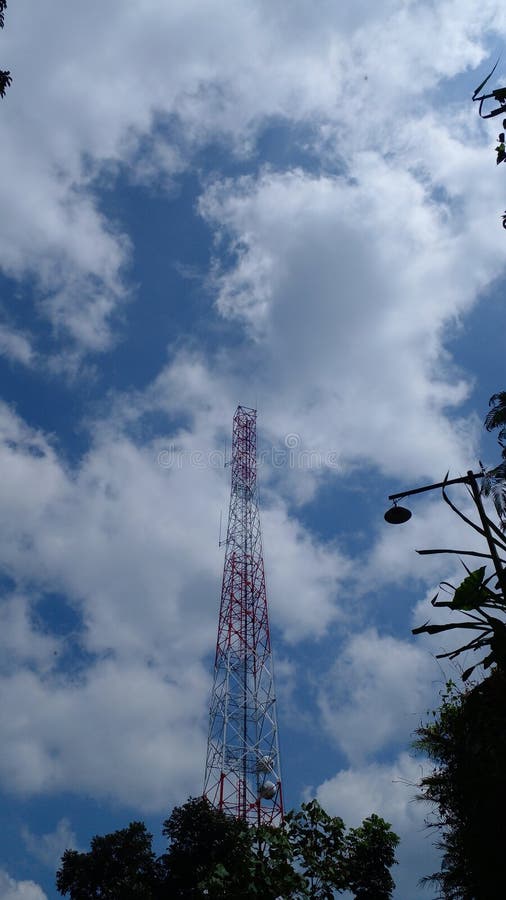 Good View of Tower Under Cloud Stock Photo - Image of leave, green ...