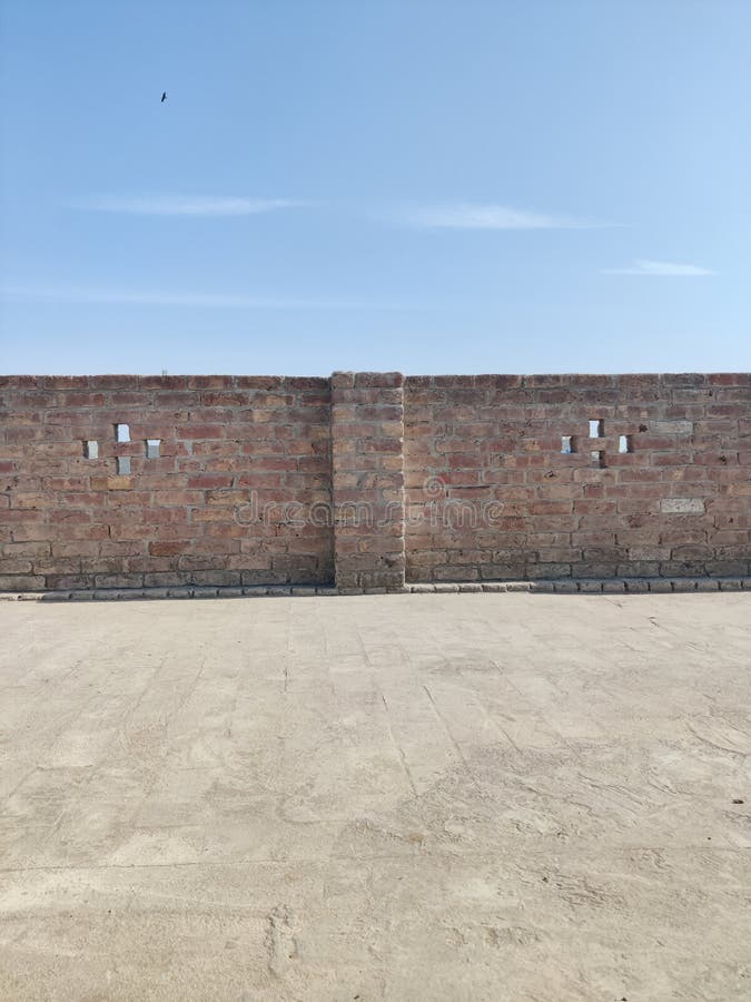 A Good Wall Structure and Blue Sky with a Little Bit Clouds Stock Photo ...