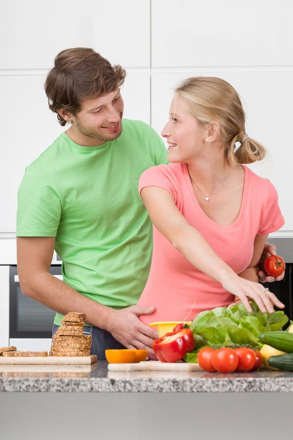 Good wife in kitchen stock image. Image of diet, romantic - 40138807