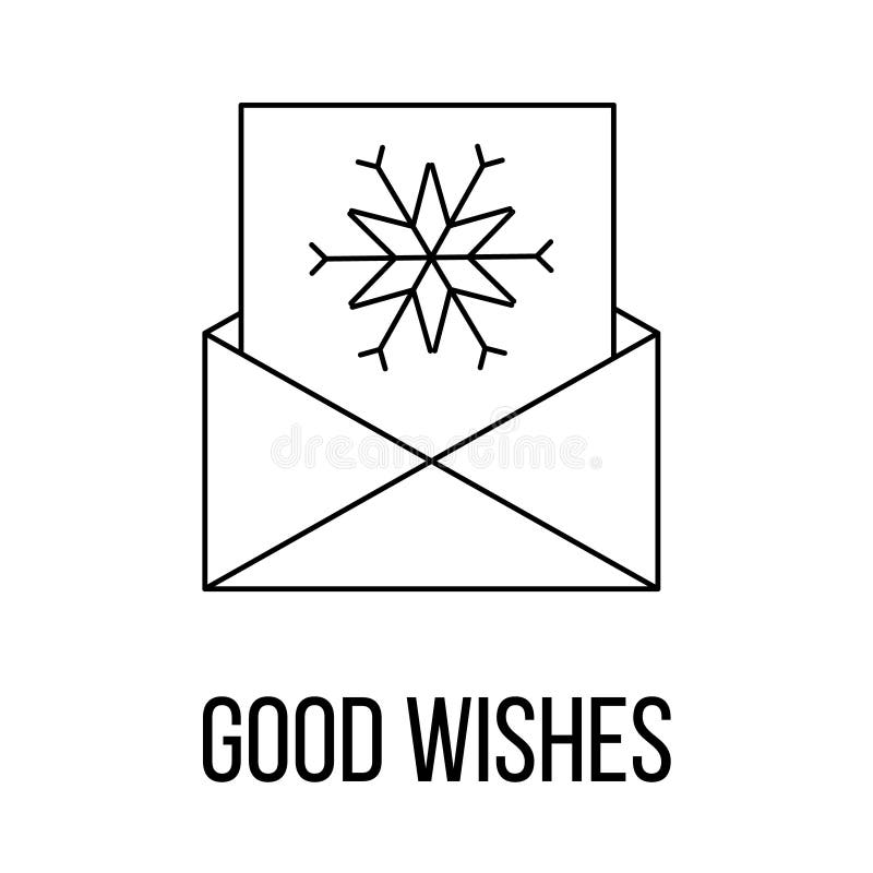 Good Wishes Icon or Logo Line Art Style. Stock Vector - Illustration of ...