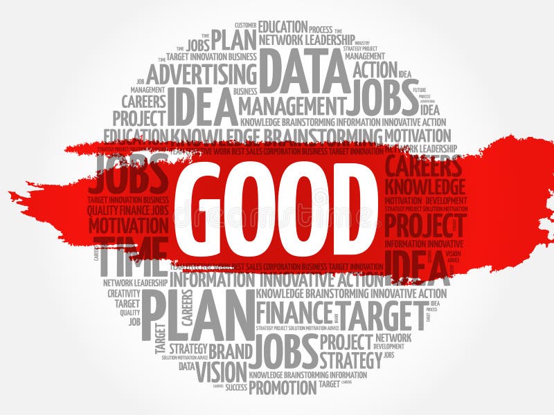 GOOD word cloud stock illustration. Illustration of mind - 207129636