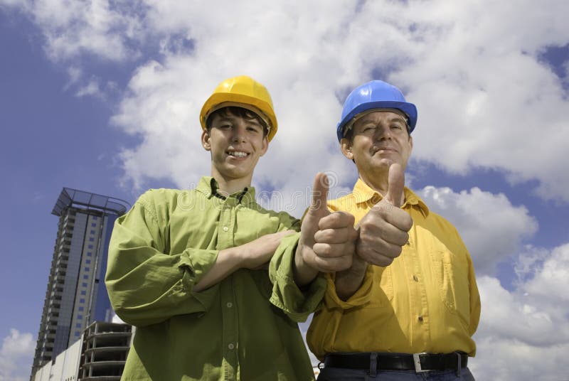 Construction Site Workers Building House with Crane Stock Image - Image ...