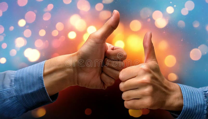 Hand Thumbs Up Showing Good Work Stock Illustration - Illustration of ...