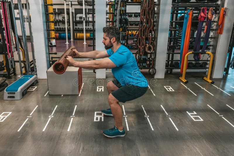Athlete Exercising in the Gym and Looking Involved Stock Image - Image ...