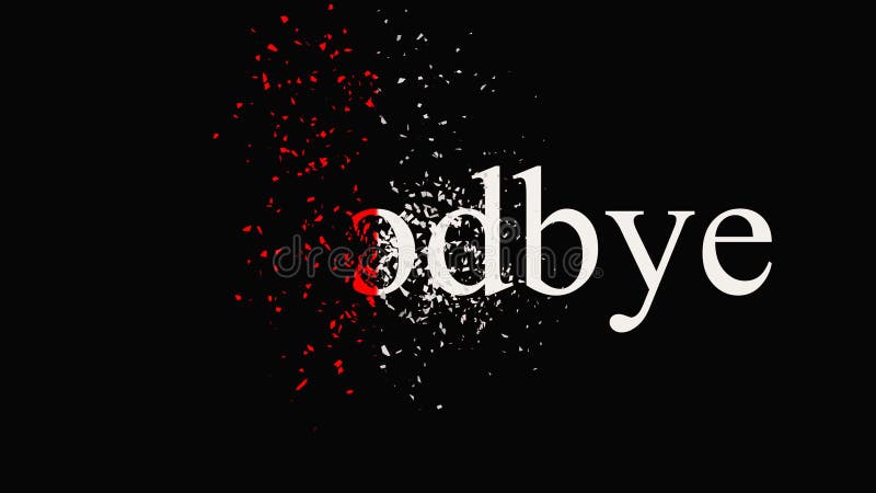 Goodbye Animation Text with Dust Sprinkle Particle Effect Stock Footage ...