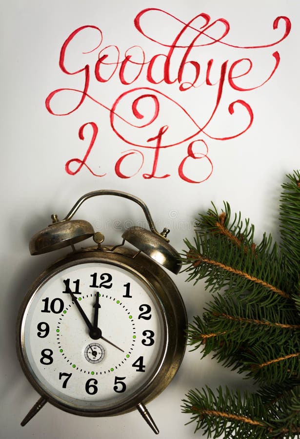 Saying goodbye to 2018 stock image. Image of minutes - 132646897