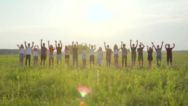 Goodbye Concept. a Group of Friends at Sunset Waving. Stock Video ...