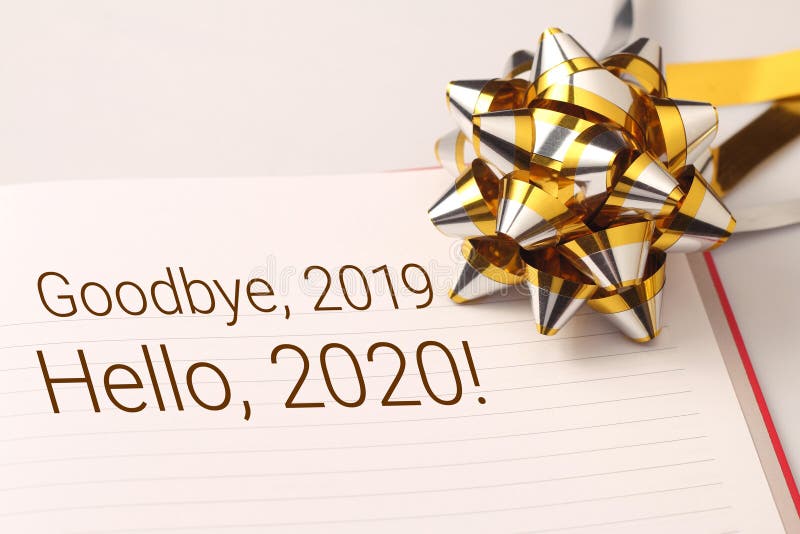 Goodbye 2019 and Hello 2020 with Gold Decoration Stock Image - Image of ...