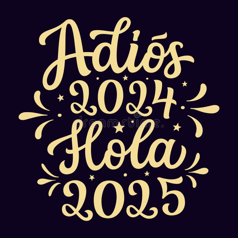 Goodbye 2024, Hello 2025 in Spanish. Hand Lettering Stock Vector ...