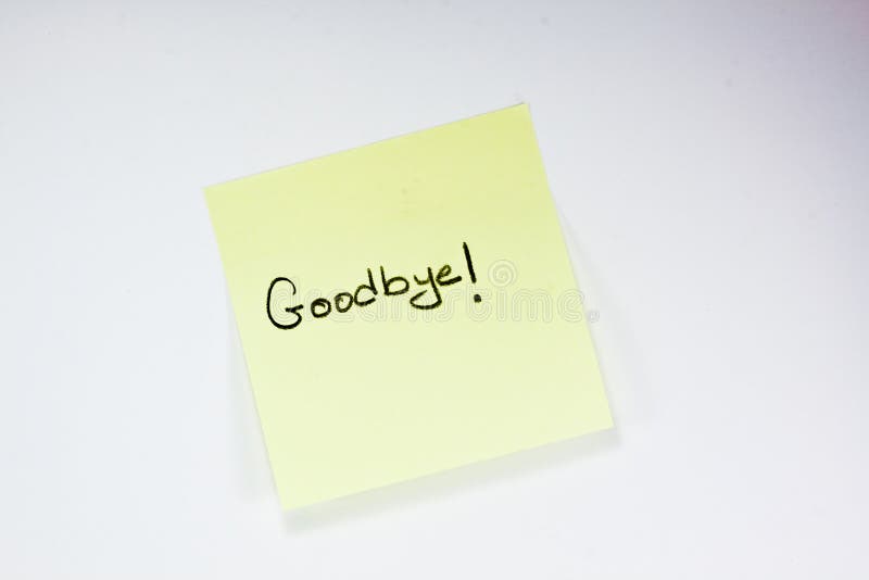 Goodbye note stock illustration. Illustration of note - 21992536