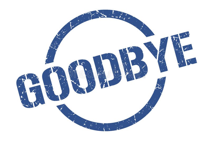Goodbye stamp stock vector. Illustration of blue, background - 137022887