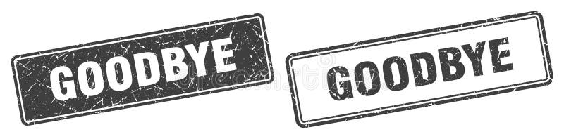 Goodbye Stamp Set. Goodbye Square Grunge Sign Stock Vector ...