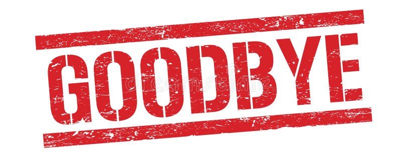 GOODBYE Text on Red Vintage Lines Stamp Stock Illustration ...