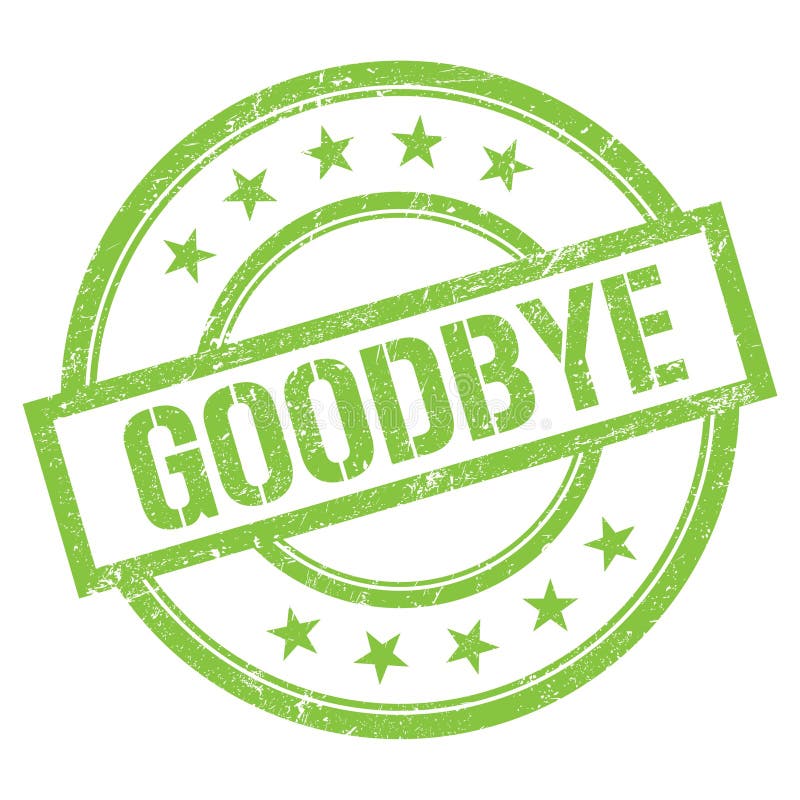 GOODBYE Text Written on Green Vintage Stamp Stock Illustration ...
