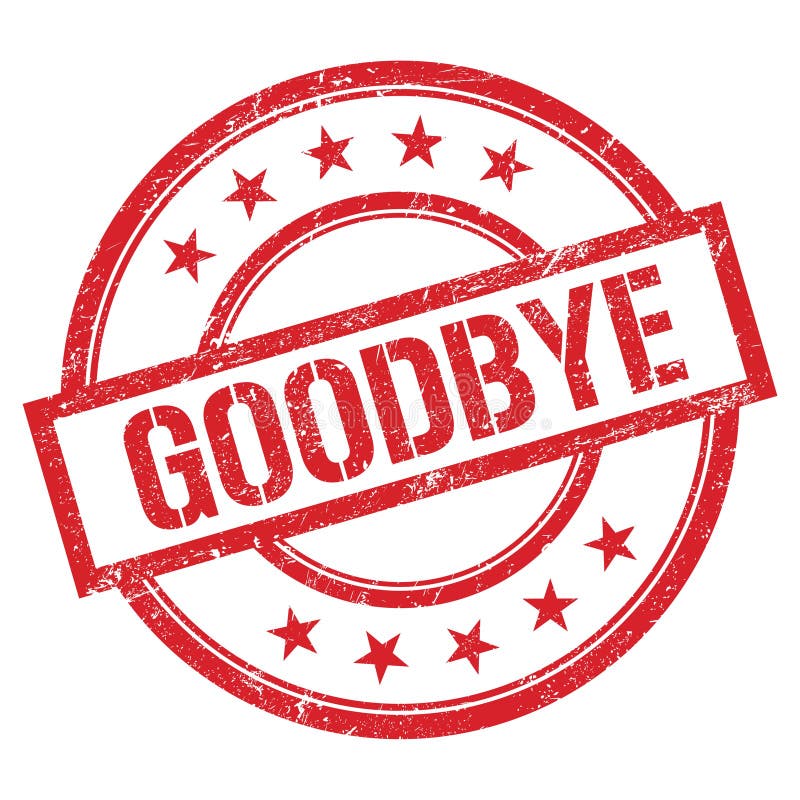 GOODBYE Text Written on Red Vintage Stamp Stock Illustration ...