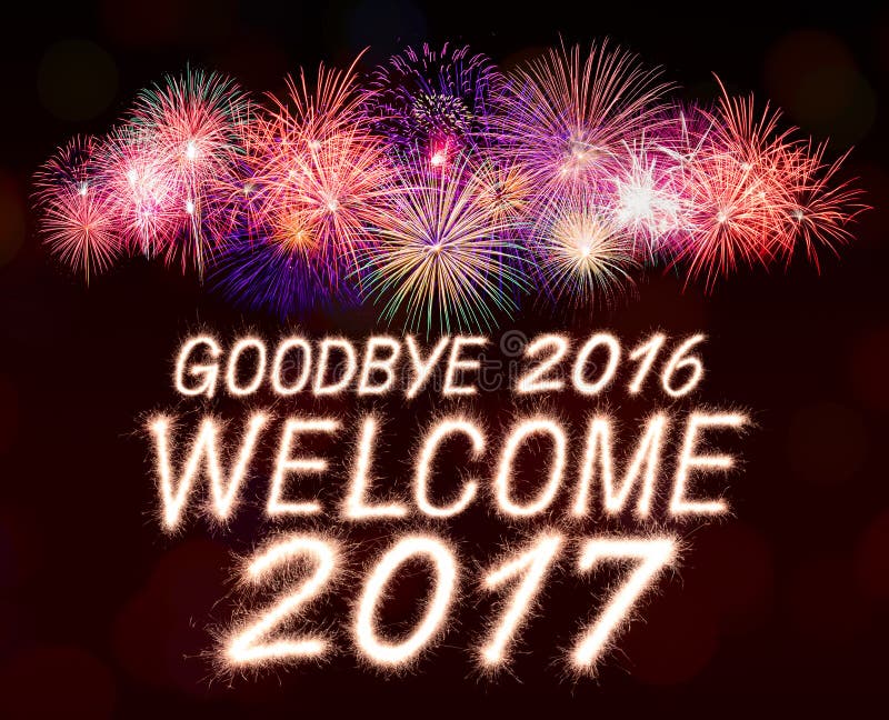 Goodbye 2016 hello 2017 stock photo. Image of letters - 76855132