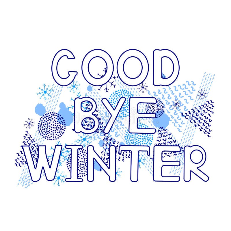 Goodbye Winter, Geometric Figures, Snowflakes on the White Background ...