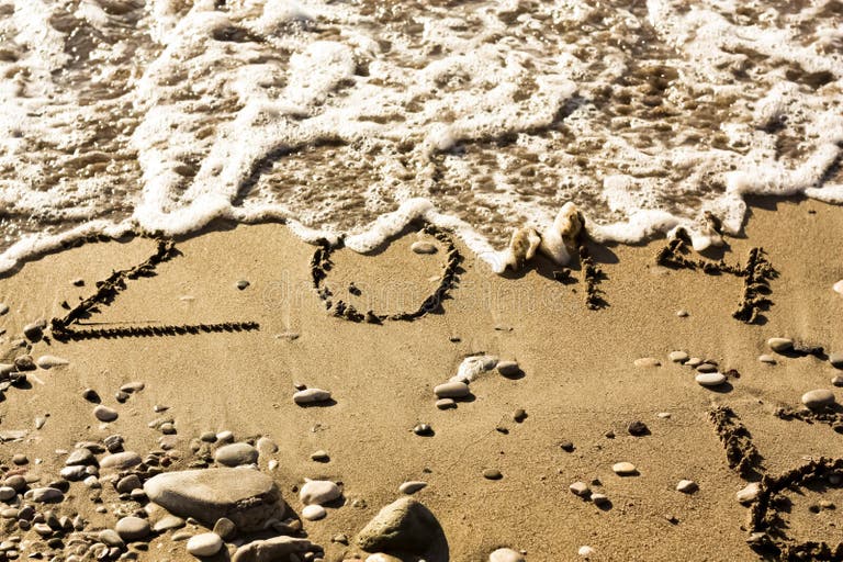 Goodbye 2014 stock photo. Image of greeting, foam, graphic - 46560136