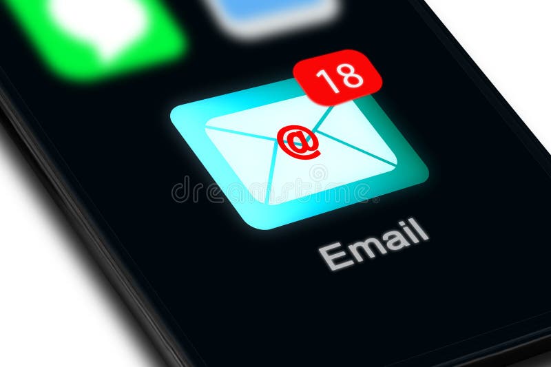 E-mail App Icon with Notifications and Incoming Email Counter on ...