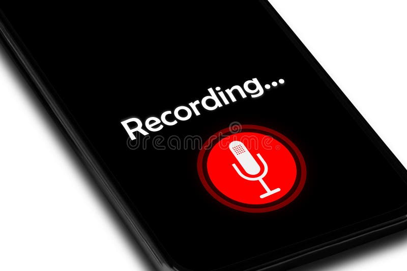 Microphone Symbol on a Smartphone. Voice Recording Application. 3D ...