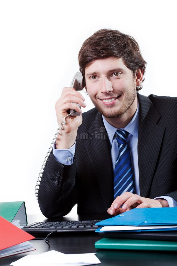 Goodlooking Employee at Office Stock Image - Image of person, business ...