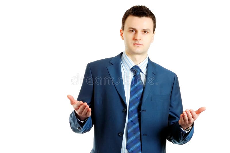 Goodlooking Young Businessman Explaining Something Stock Photo - Image ...