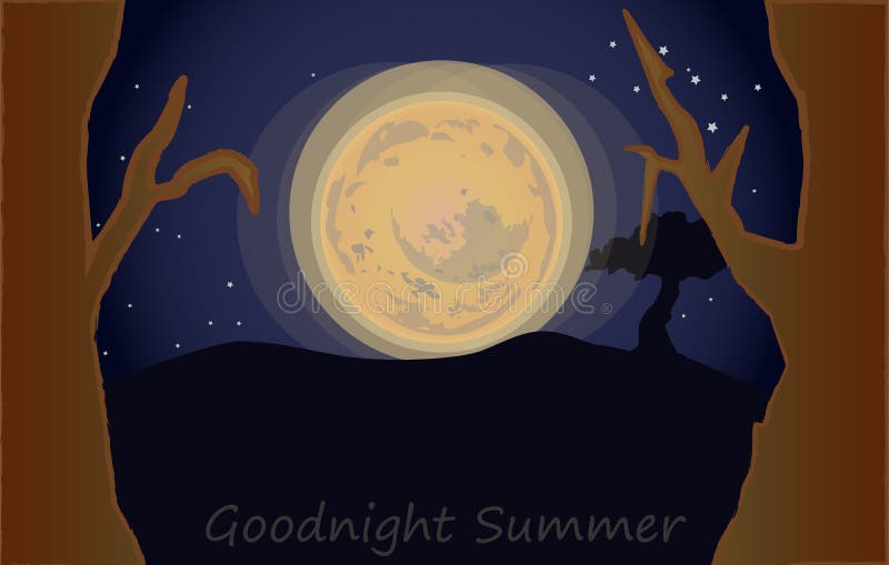 Goodnight summer stock illustration. Illustration of outline - 32339663