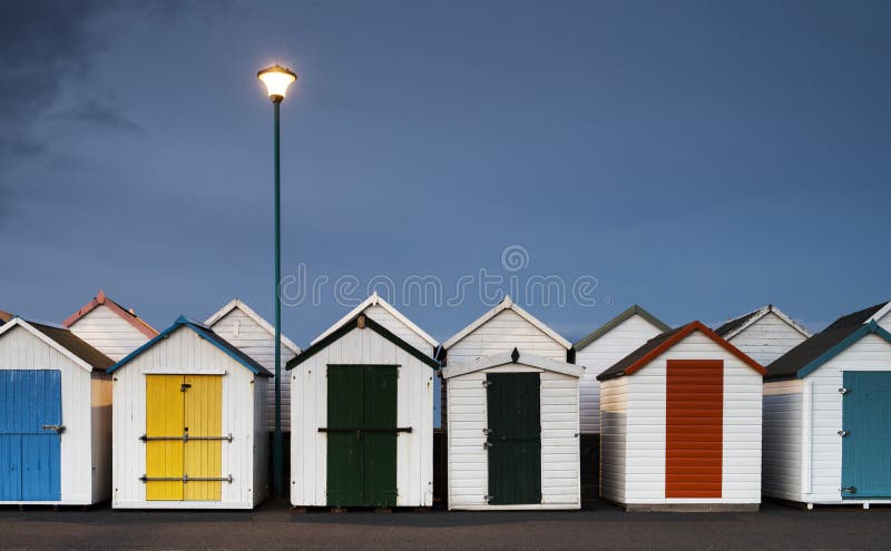 Goodrington Beach Huts stock image. Image of vacation - 36125785