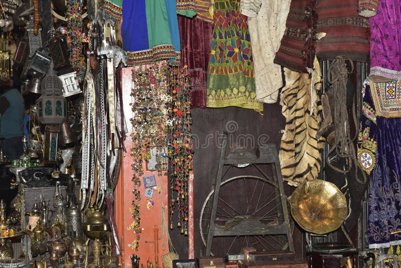 The Goods of an Arabian Bazaar in Muscat, Oman Stock Photo - Image of ...