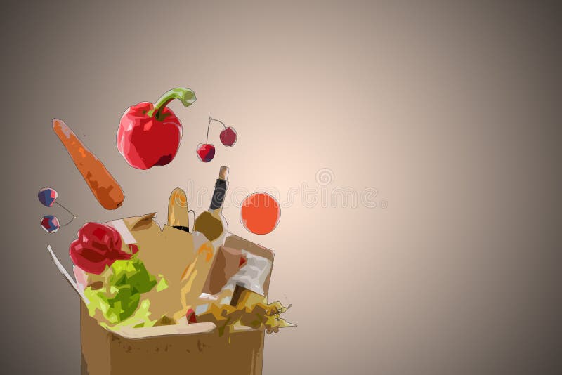 Goods in Cardboard Boxes. Box with Food. Stock Illustration ...