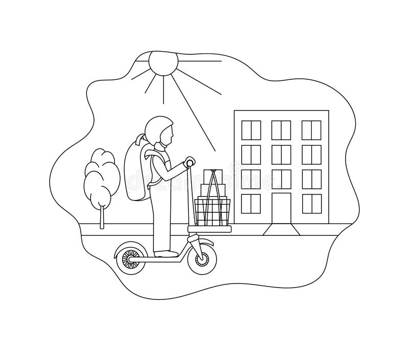 Goods Delivery. Courier Service Stock Vector - Illustration of courier ...