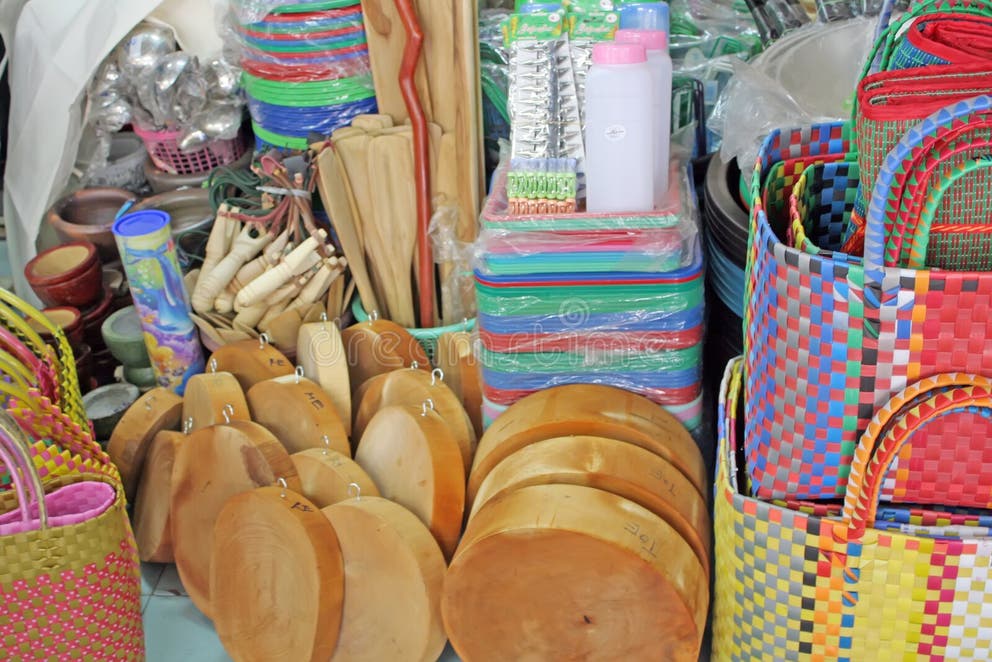 Goods on display stock photo. Image of metal, color, ladles - 6371650