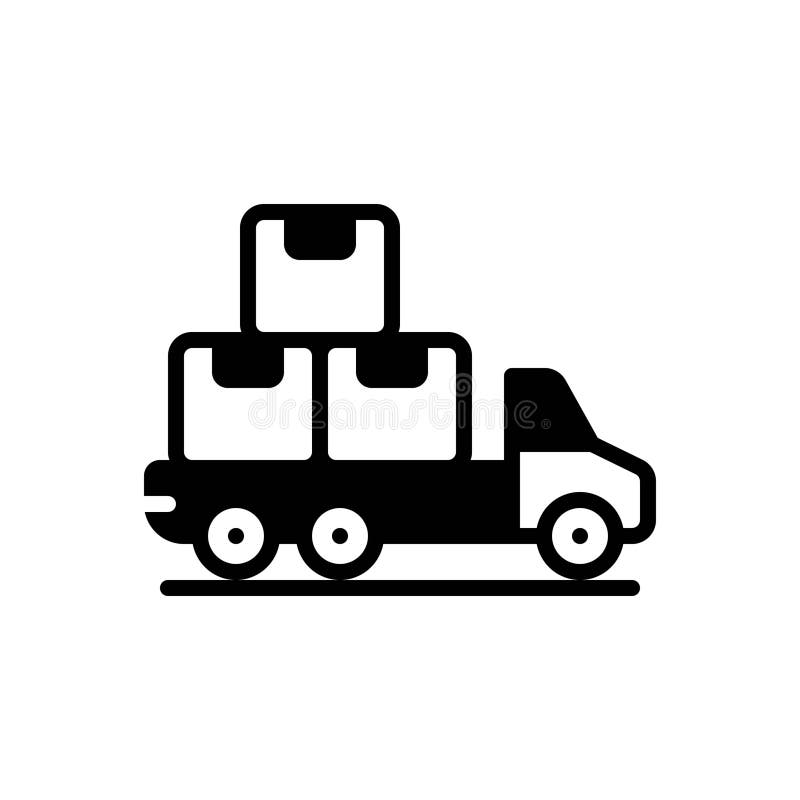 Black Solid Icon for Goods, Logistics and Transport Stock Illustration ...