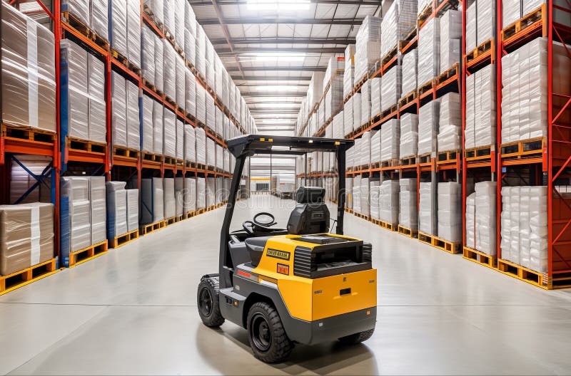 Goods Loader, Cargo Equipment at a Large Modern Warehouse of Goods ...