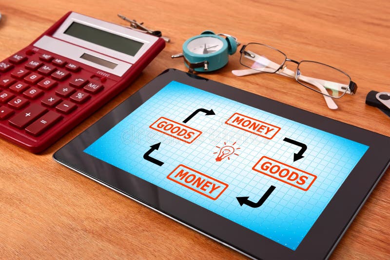 Goods and money scheme stock image. Image of lightbulb - 60163567