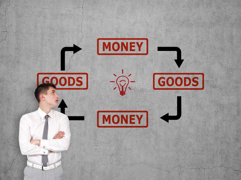 Goods and money scheme stock photo. Image of adult, businessman - 49928408