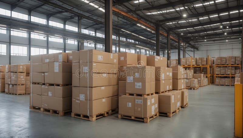 Goods Packed in Cardboard Boxes are Waiting To Be Shipped from ...