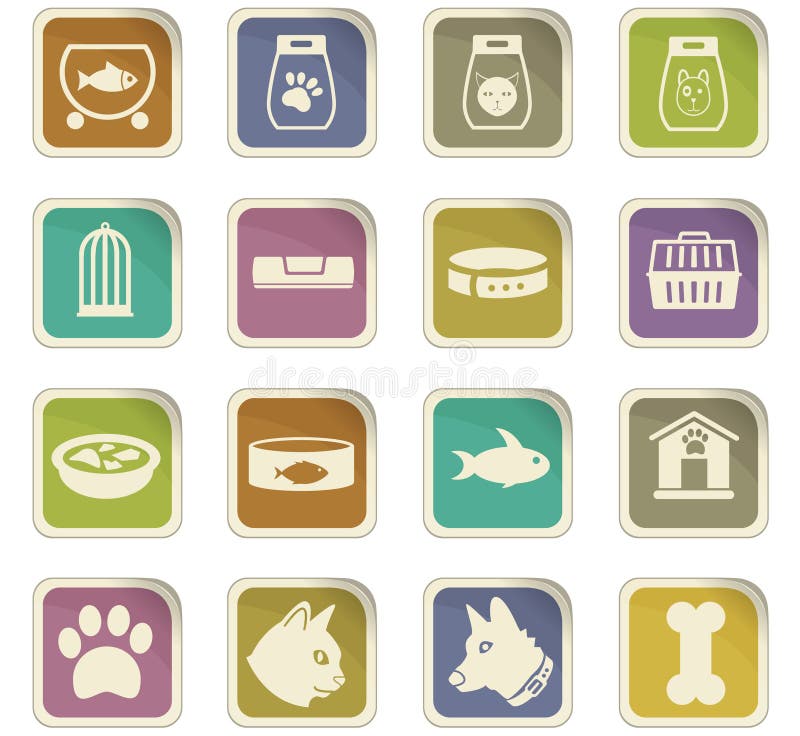 Goods for pets icon set stock illustration. Illustration of cage - 89221455