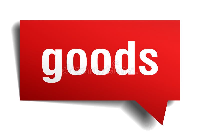Goods red 3d speech bubble stock vector. Illustration of badge - 118770204