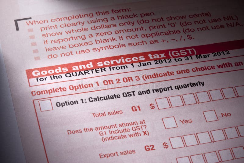 Goods Services Tax Form GST Stock Image - Image of business, collection ...