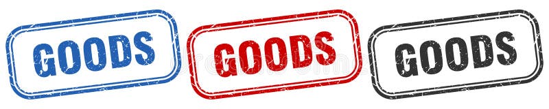 Goods Square Isolated Sign Set. Goods Stamp Stock Vector - Illustration ...